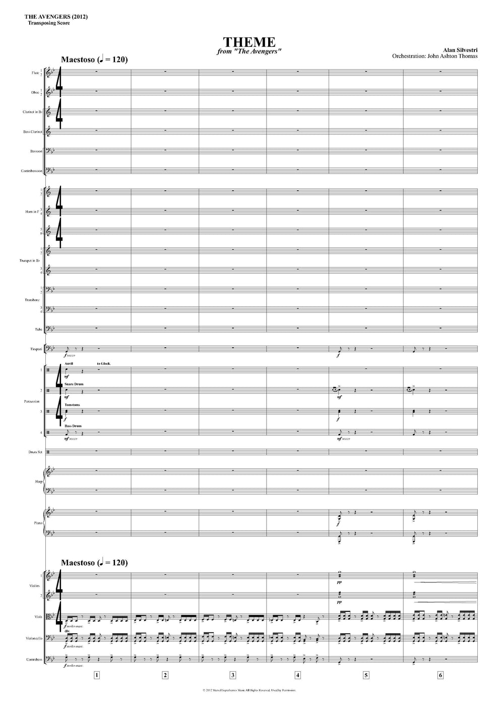 THEME from The Avengers - Alan Silvestri (Score & Parts) **DIGITAL DOW ...
