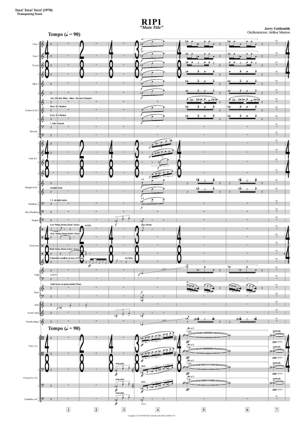 MAIN TITLE from Tora! Tora! Tora! - Jerry Goldsmith (Score Only) **DIG ...